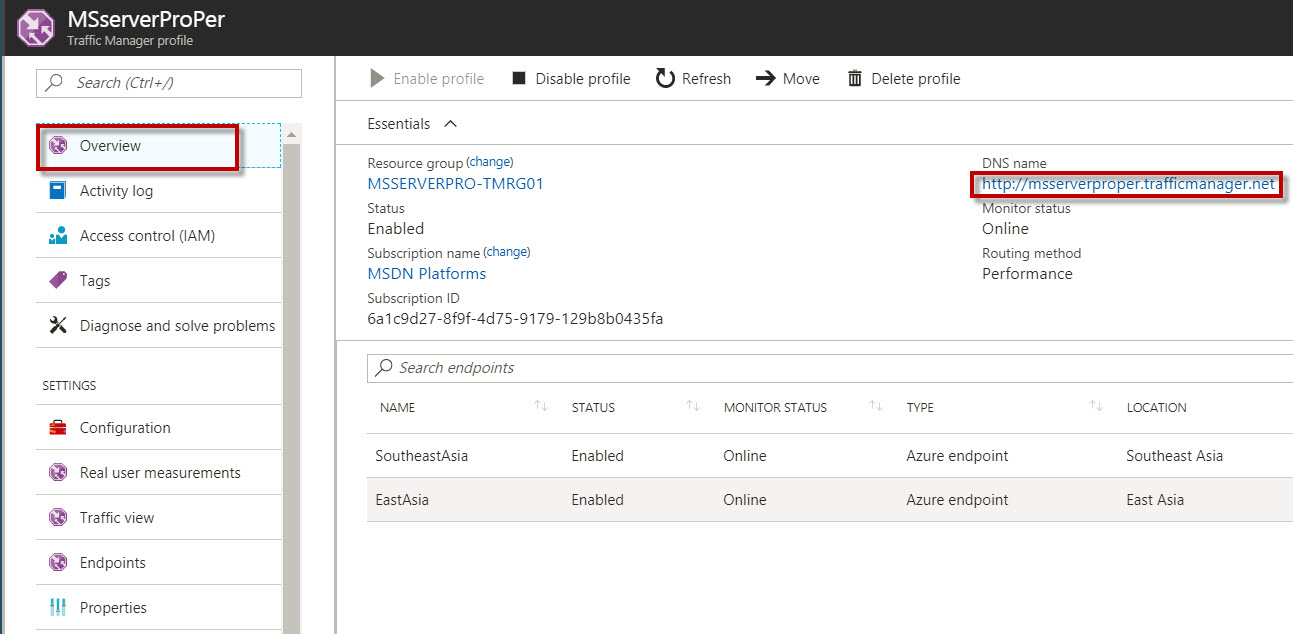 Configuring Azure Traffic Manager using Performance Based Routing ...